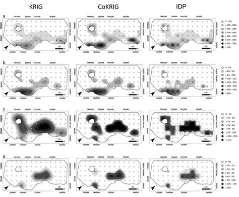 Distribution Maps Of Coverage Percentages From Modeling By Kriging Download Scientific Diagram
