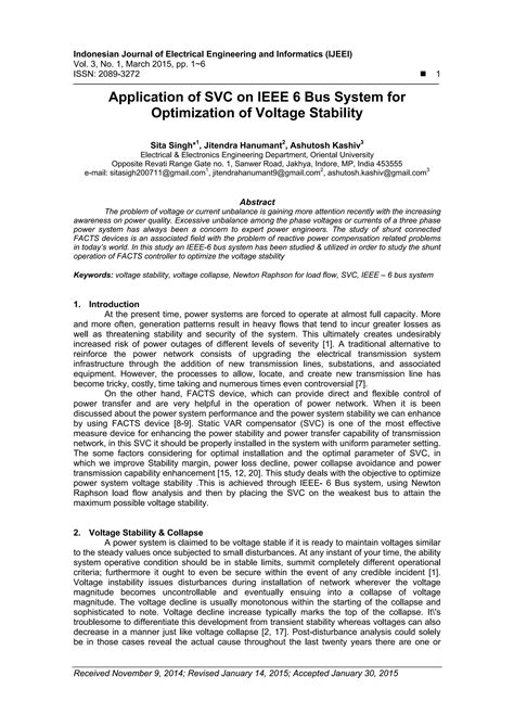 Application Of Svc On Ieee 6 Bus System For Optimization Of Voltage