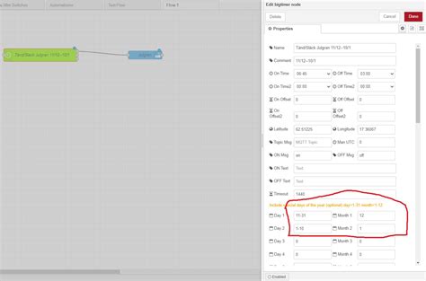 Node Red Bigtimer Setting Dates Configuration Home Assistant