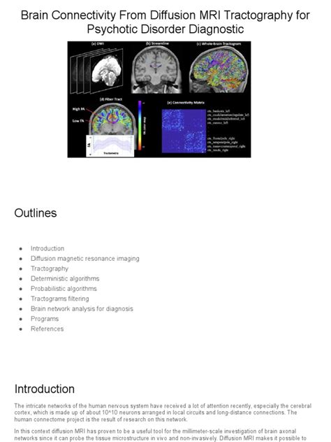 brain connectivity analysis by diffusion mri tractography for psychotic