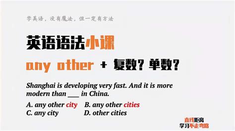 英语语法小课：any Other后面接名词复数？还是单数？ 教育 在线教育 好看视频