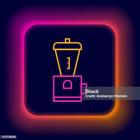 검은 색 배경에 고립 된 빛나는 네온 라인 전기 커피 분쇄기 아이콘 다채로운 개요 개념 벡터 다중 색상에 대한 스톡 벡터 아트 및 기타 이미지 Istock