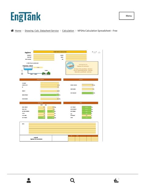 Npsha Calculation Spreadsheet Pdf Pump Gases