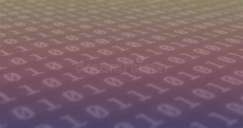 image of circles and binary coding on black background stock