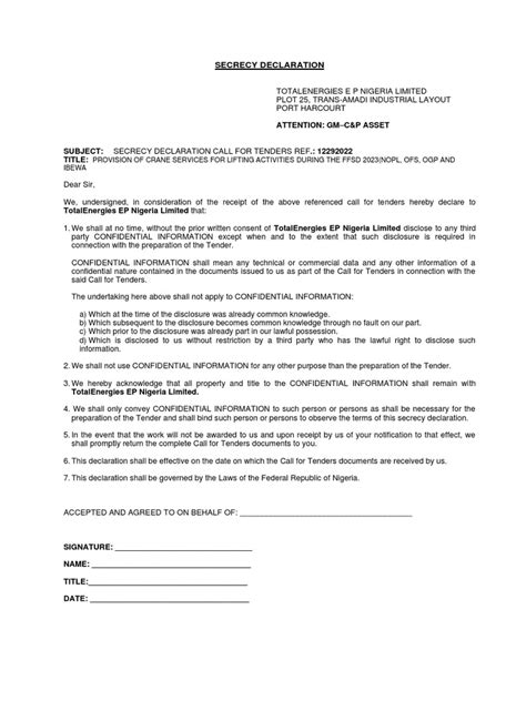 03 Secrecy Declaration Pdf Confidentiality Common Law