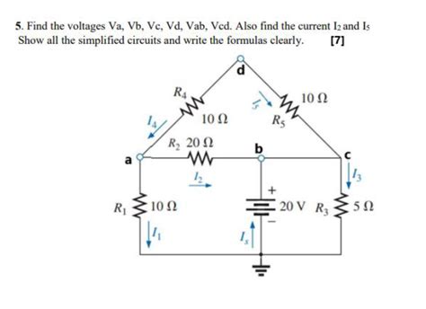 Solved Find The Voltages Va Vb Vc Vd Vab Vcd Also Chegg Com