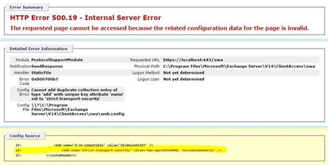 owa error 500 19 collaboration spiceworks community