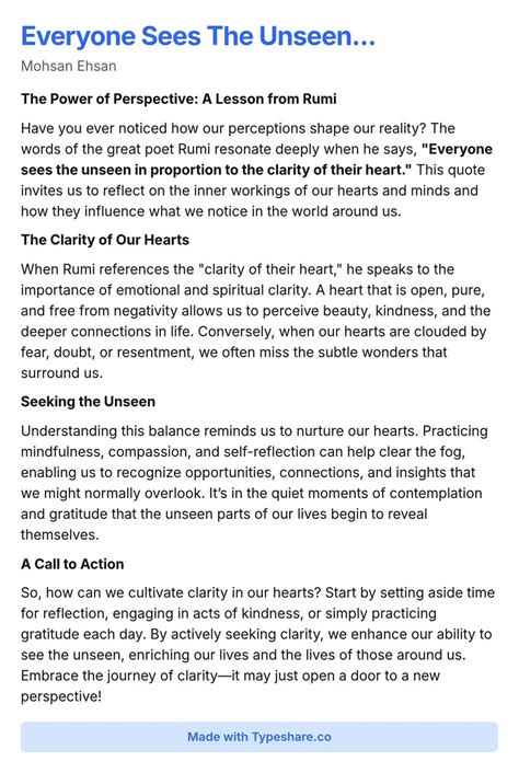 Everyone Sees The Unseen Mohsin Ehsan