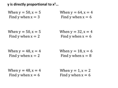 Direct Proportion With X Squared Variation Theory