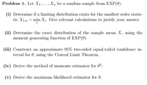 Solved Problem Let X Xn be a random sample from EXP θ Chegg