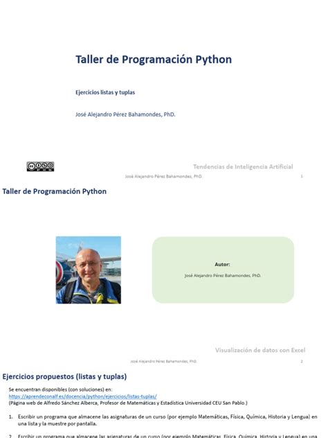Taller De Programación 005 Ejercicios Listas Y Tuplas Pdf Python