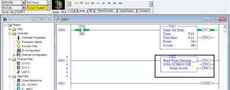 Message MSG MicroLogix 1400 Writing Data Over Ethernet To A MicroLogix 1100 The Automation