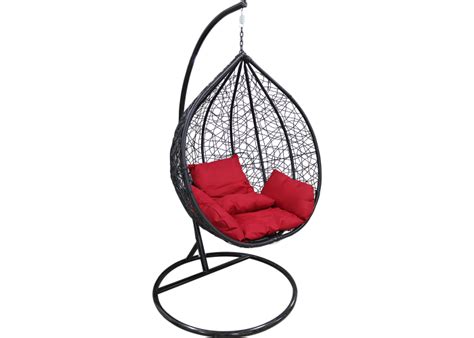 ბუდე საქანელა Sc 003 შავი წითელი ბალიშებით 1015