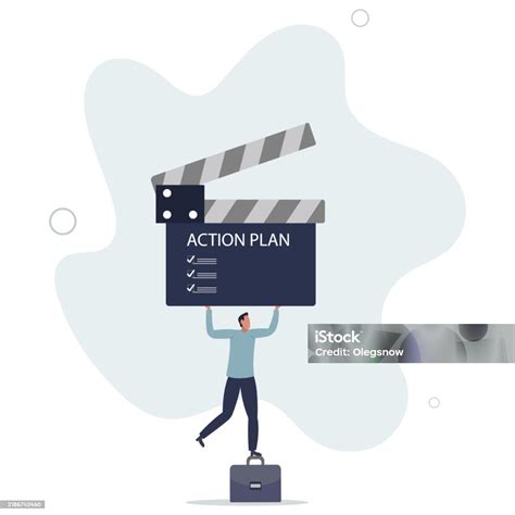 Action Plan With Checklist Step By Step Of Business Implementation Procedure Or Strategy Plan To