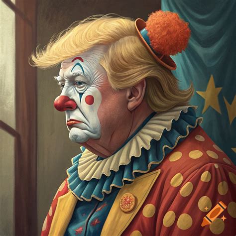 Illustration Of A Person Resembling Donald Trump Dressed As A Clown