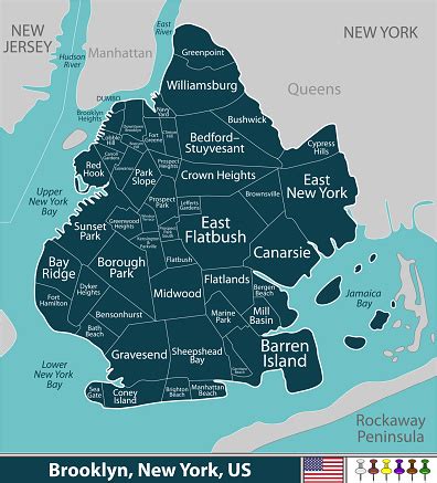 Ilustración De Barrios De Brooklyn En Nueva York Estados Unidos Y Más