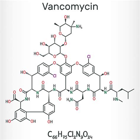 Premium Vector Vancomycin Molecule Antibiotic Used To Treat Bacterial Infections