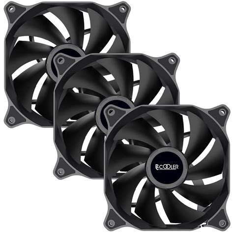 Pccooler 120mm Case Fans Dn120 120mm Pc Fan 3 Pack Dark Night Series