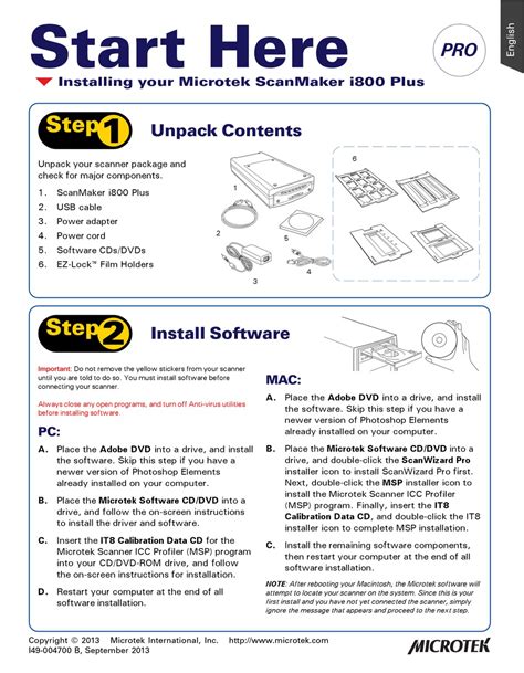 Microtek Scanmaker I800 Plus Start Here Manual Pdf Download Manualslib