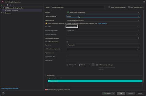 Rider 20243 Error Selected Project Was Not Found On Rundebug