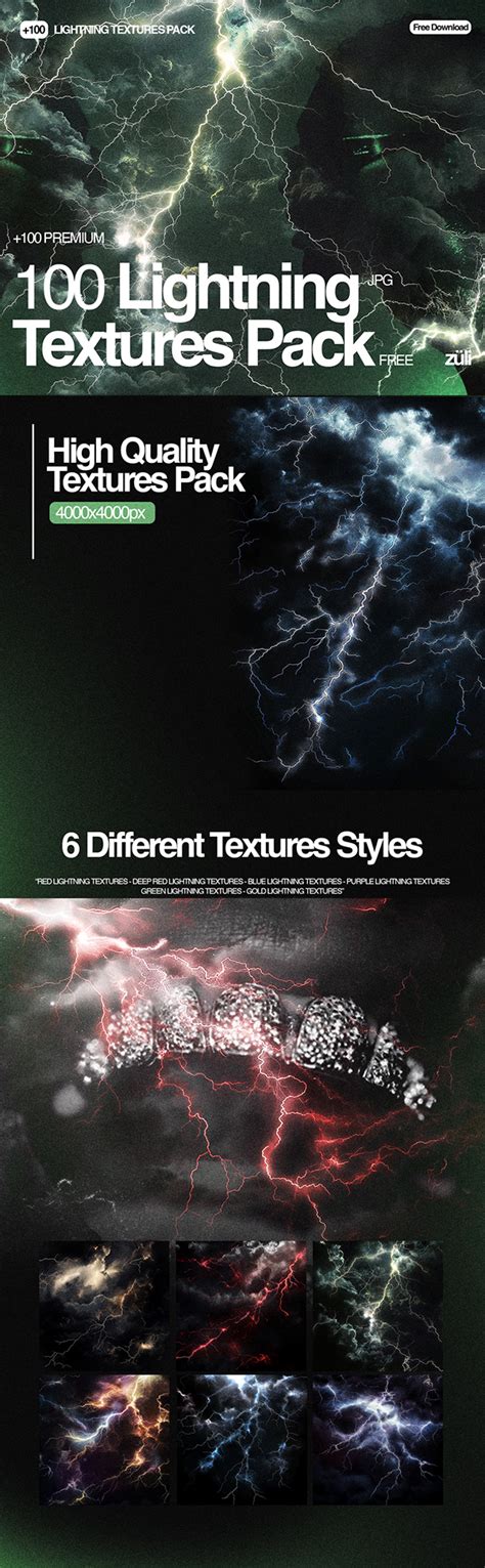 Free 100 Lightning Textures Pack Behance