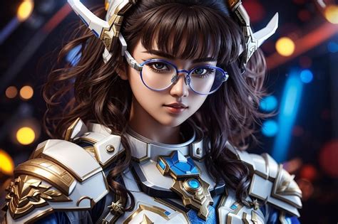 Premium Ai Image Cosmic Warior Kawai Cute Girl Futuretech