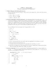 PracticeMid Pdf CSE Spring Practice Questions For Midterm Master Theorem And