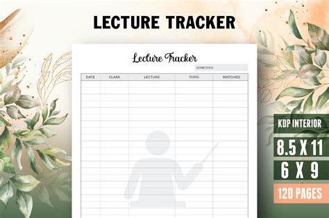 Lecture Tracker Lecture Planner Journal Graphic By Vector Cafe