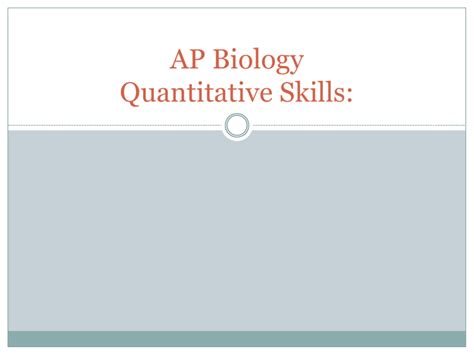 Ap Biology Quantitative Skills