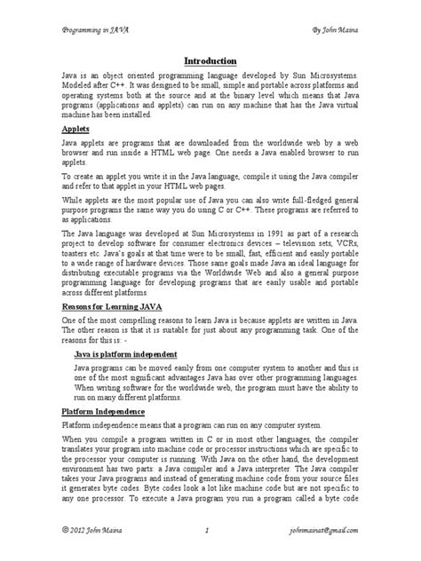 Java Notes Edited Pdf Data Type Java Virtual Machine