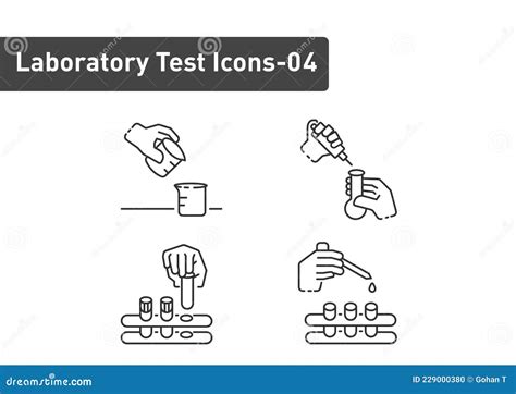 Laboratory Tests Outline Icon Set Isolated On White Background Ep Stock Illustration