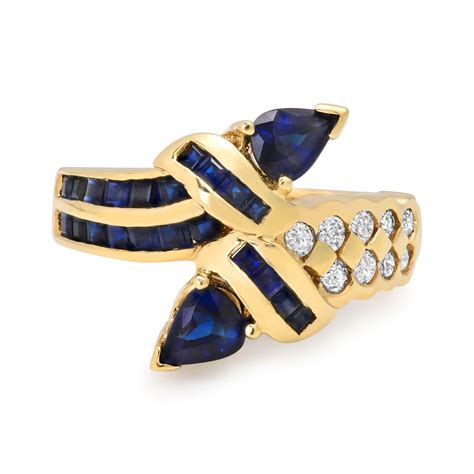 The Sapphire And Diamond 14k Bypass Ring Nana Bijou