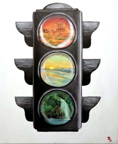Street Art Traffic Signal Original Art Print Etsy Fine Art Paper