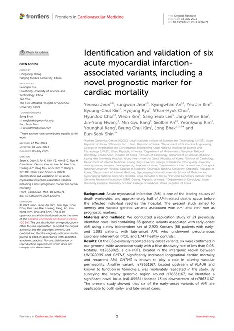 pdf identification and validation of six acute myocardial infarction