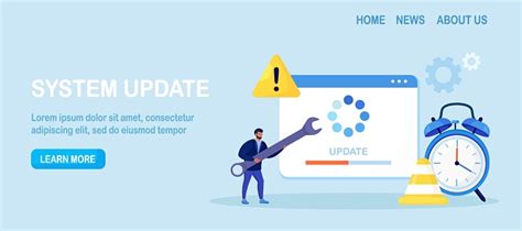 시스템 업데이트 운영 체제를 업그레이드하는 작은 프로그래머 소프트웨어 프로그램 및 응용 프로그램을 업데이트하는 It 전문가