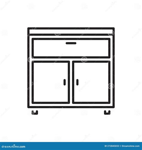 Cabinet Line Icon On White Stock Vector Illustration Of Icon 272845033