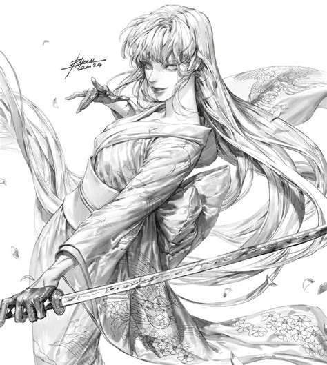 超人气黑白线稿大合集！100张绘画素材送给你！ 哔哩哔哩