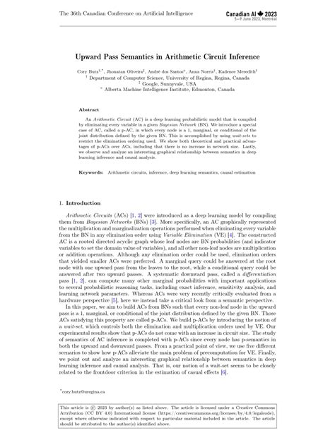Pdf Upward Pass Semantics In Arithmetic Circuit Inference