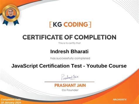 Indresh Bharati On Linkedin Javascriptcertified Codingskills Techachievement Javascriptjourney