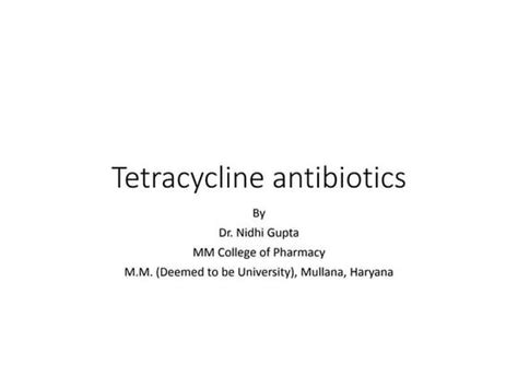 Tetracycline Pptx Chemistry Science