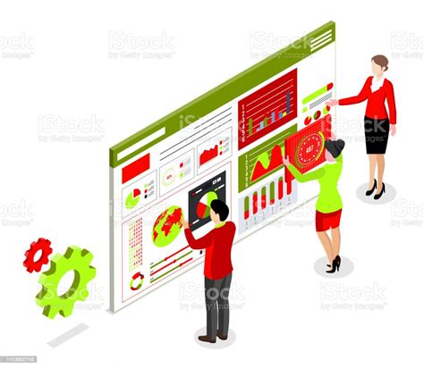 데이터 센터 시스템에서 빅 데이터베이스로 작업하는 비즈니스 분석 프로세스 개발에 대한 스톡 벡터 아트 및 기타 이미지 개발