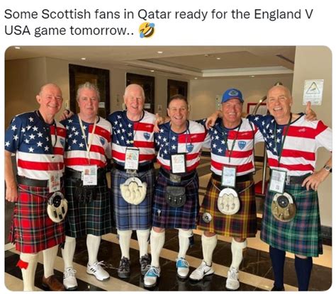 Scottish Fans At World Cup Spotted Wearing Kilts And Usa Tops Before England Game But Fans