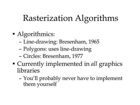 Ppt Rasterizing Primitives Know Where To Draw The Line Powerpoint