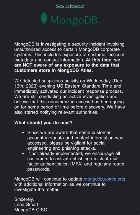 Mongodb Says Customer Data Was Exposed In A Cyberattack