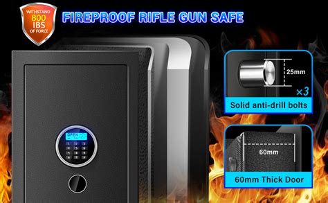Fireproof Gun Safes For Home Rifle And Pistols Heavy Duty Anti Theft