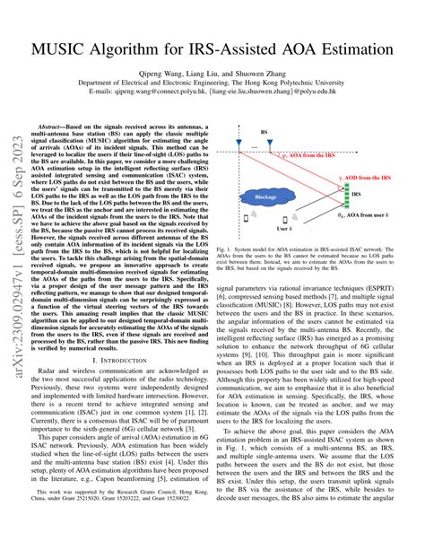 Pdf Music Algorithm For Irs Assisted Aoa Estimation