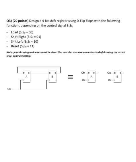 Solved Q3 20 Points Design A 4 Bit Shift Register Using