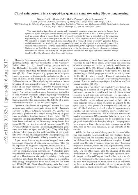 pdf chiral spin currents in a trapped ion quantum simulator using