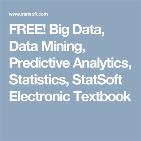 free big data data mining predictive analytics statistics statsoft