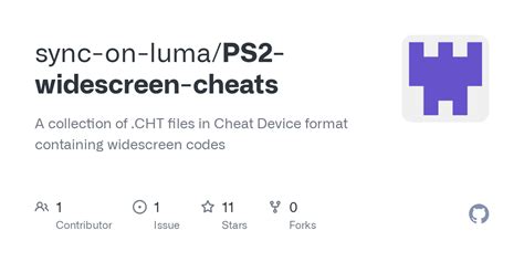 GitHub Sync On Luma PS2 Widescreen Cheats A Collection Of CHT Files In Cheat Device Format